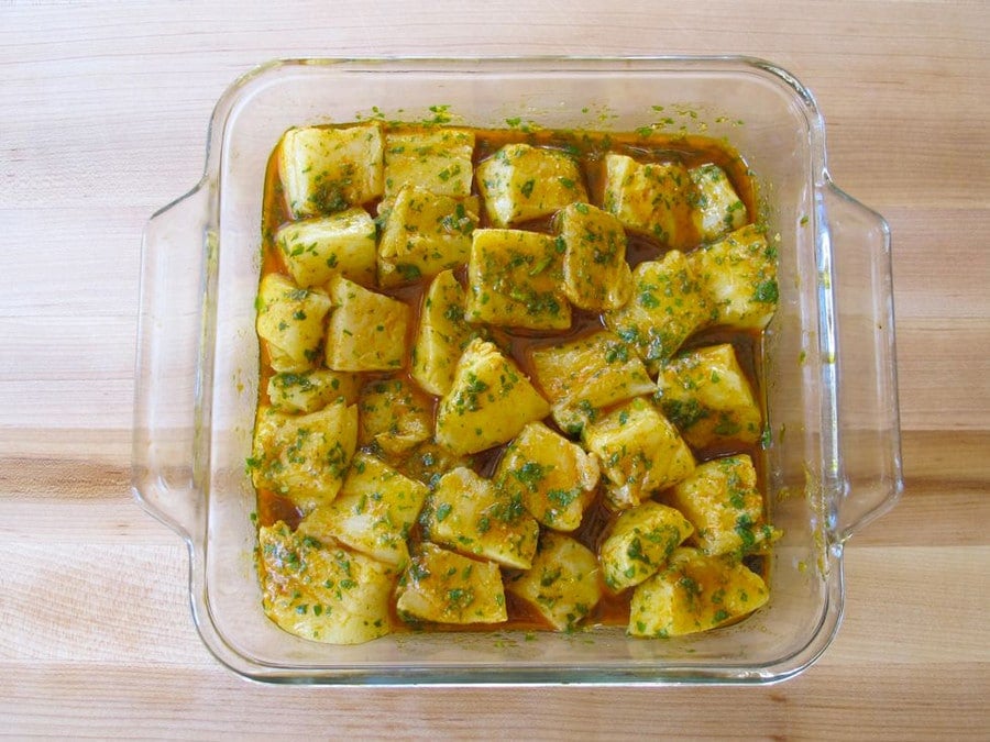 Marinated Fish Skewers Recipe | Tori Avey