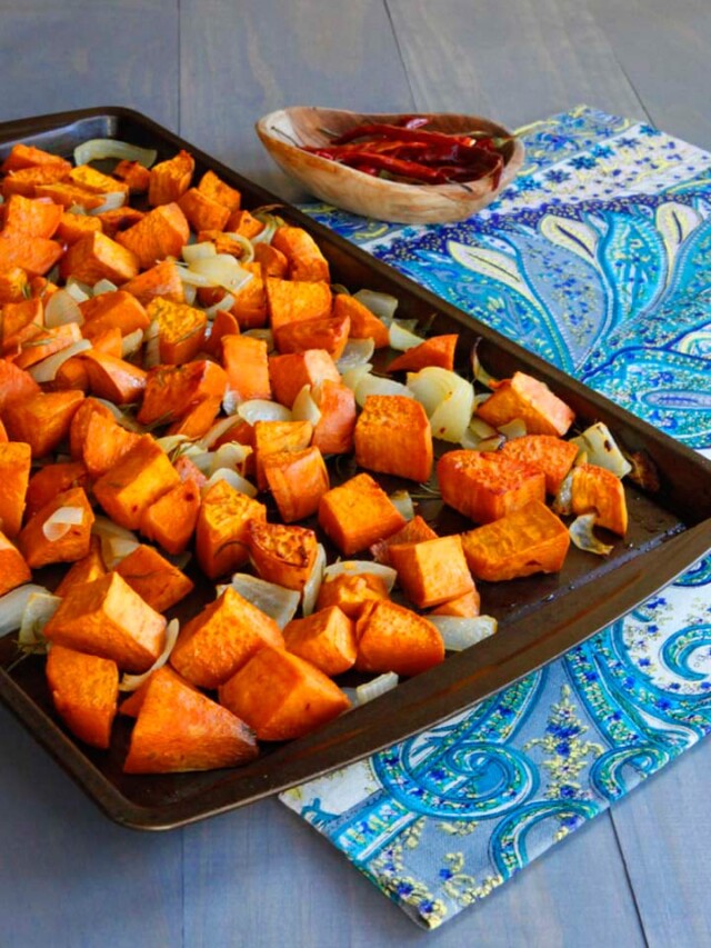 Tori Avey's Spicy Roasted Sweet Potatoes with Sweet Onion, Rosemary ...