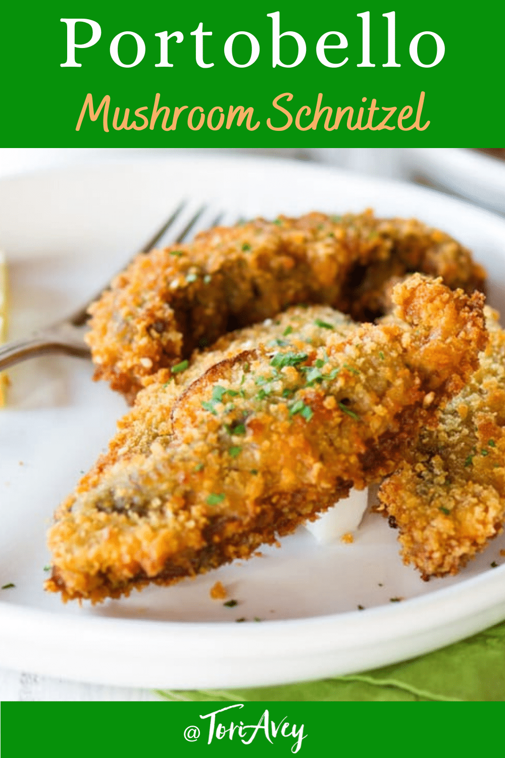Portobello Mushroom Schnitzel - Vegan Recipe with Panko