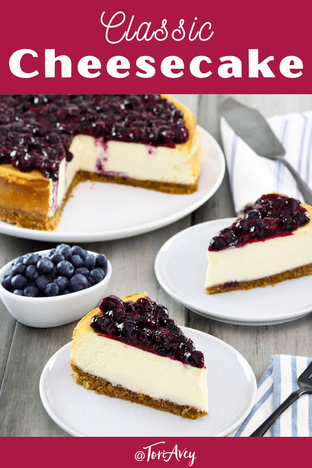 Tori Avey's Blueberry Topped Classic Cheesecake: Indulge in Perfection
