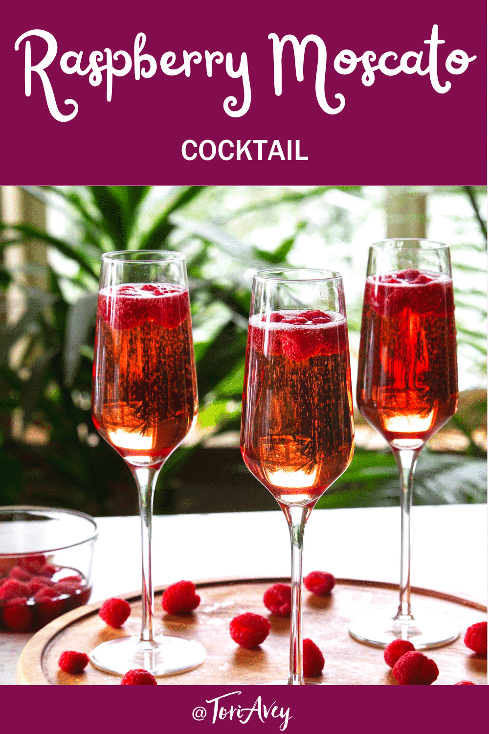 Raspberry Moscato Cocktail: Easy Kir Royale Recipe | Tori Avey
